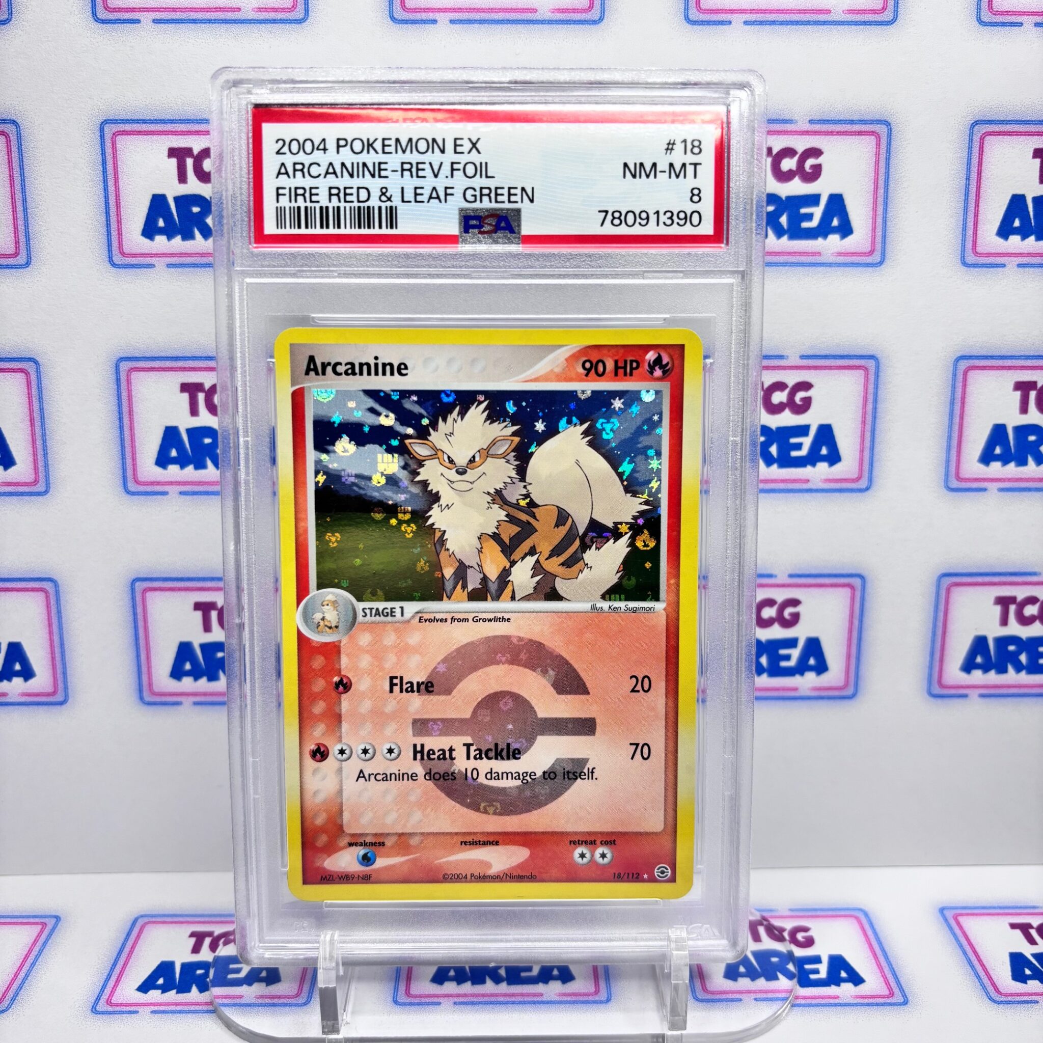 PSA 8 Arcanin 18 Reverse Holo - EX FireRed & LeafGreen 2004