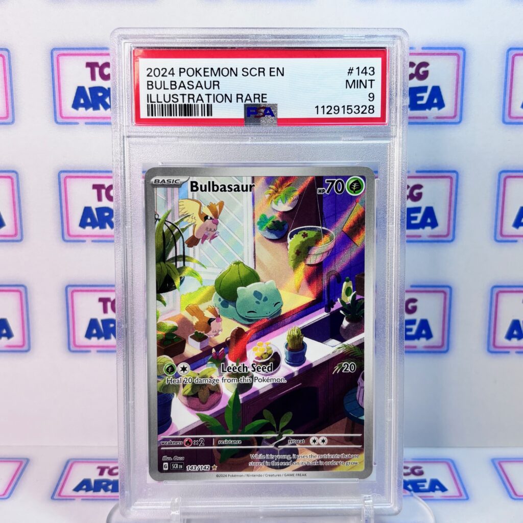 PSA 9 Bulbasaur #143 Illustration Rare - Pokémon Stellar Crown - TCG Area